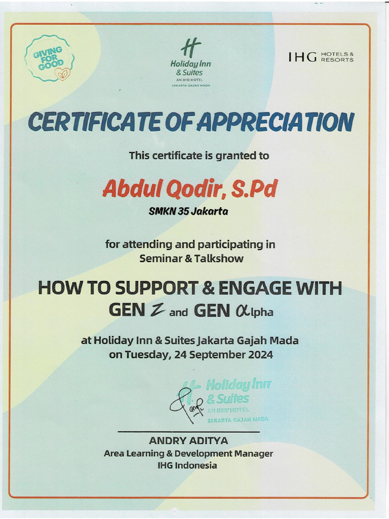 (CERT) - Gen Z & Gen Alpha - Holiday Inn | PDF