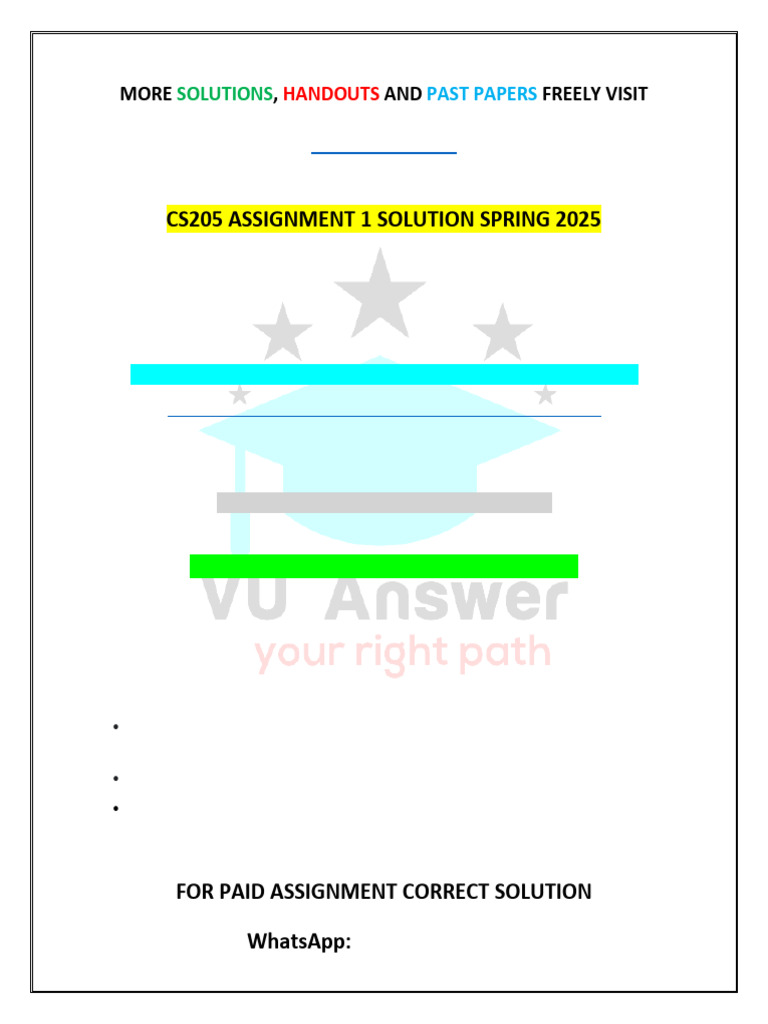 CS205 Assignment 1 Correct Solution Spring 2025 | PDF | Computer File | Computer Networking