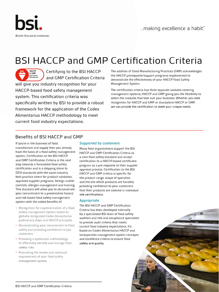BSI_HACCP_GMP_Flyer_May2018 | PDF | Hazard Analysis And Critical ...