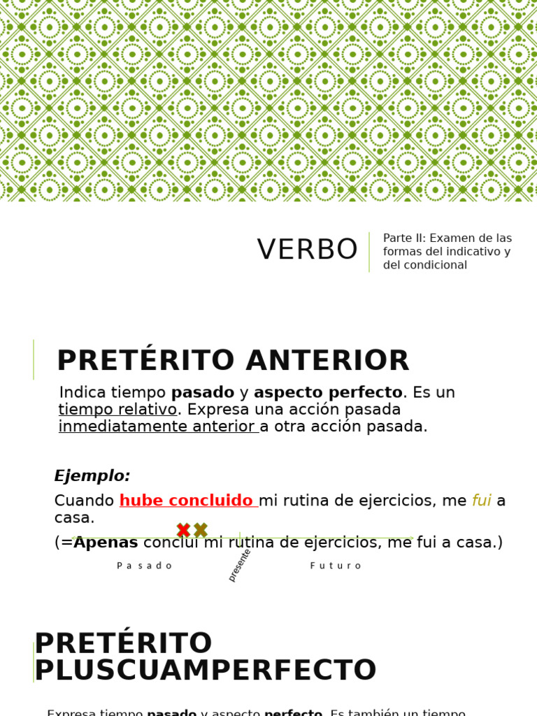 Verbo II - Tiempos Del Indicativo y El Condicional | PDF | Mecánica del ...