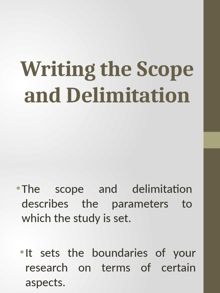 Writing The Scope and Delimitation of A Research Paper | PDF