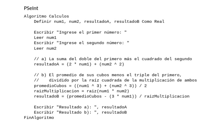 Algoritmos en PSeInt | PDF