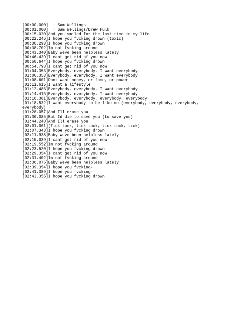 Kim Dracula - Drown - LRC | PDF