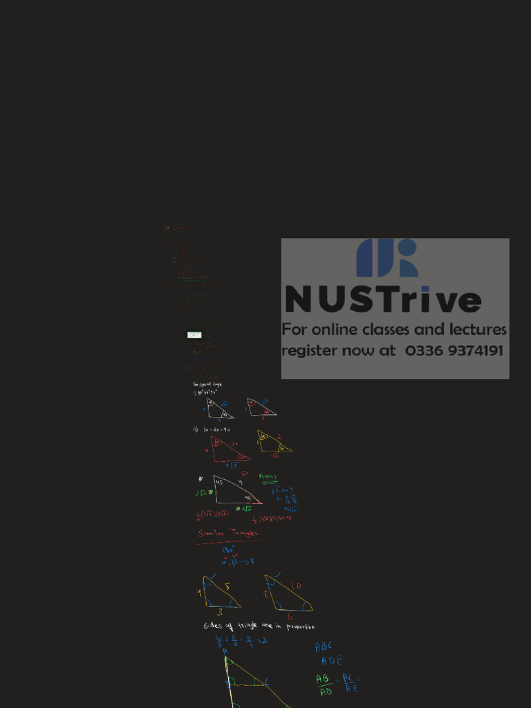 Triangles 1 Notes - NUSTrive by Nowsherwan | PDF