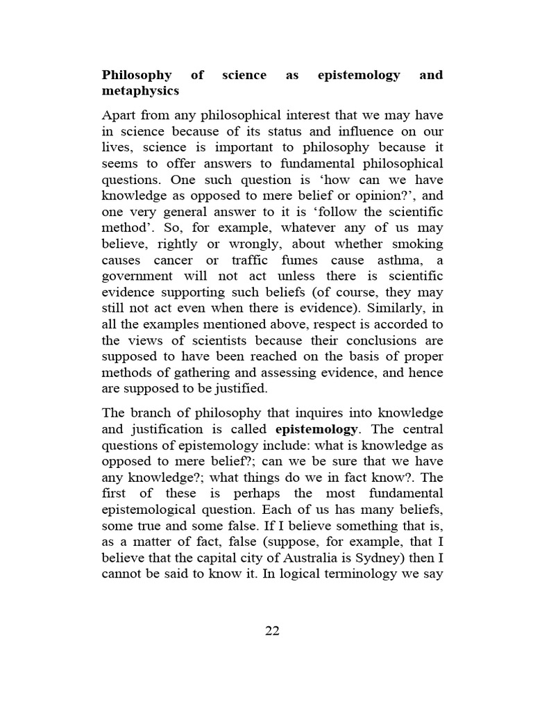 Understanding_Philosophy_of_Science_Introduction | PDF | Epistemology | Knowledge