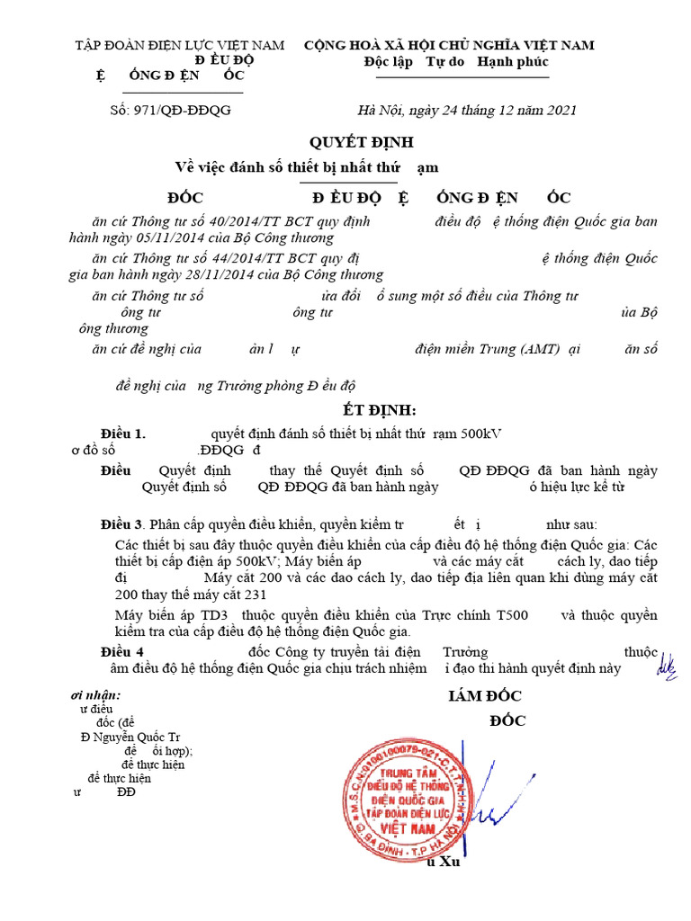 TBA 500kV Pleiku 2 20211224 QD 971 A00 | PDF