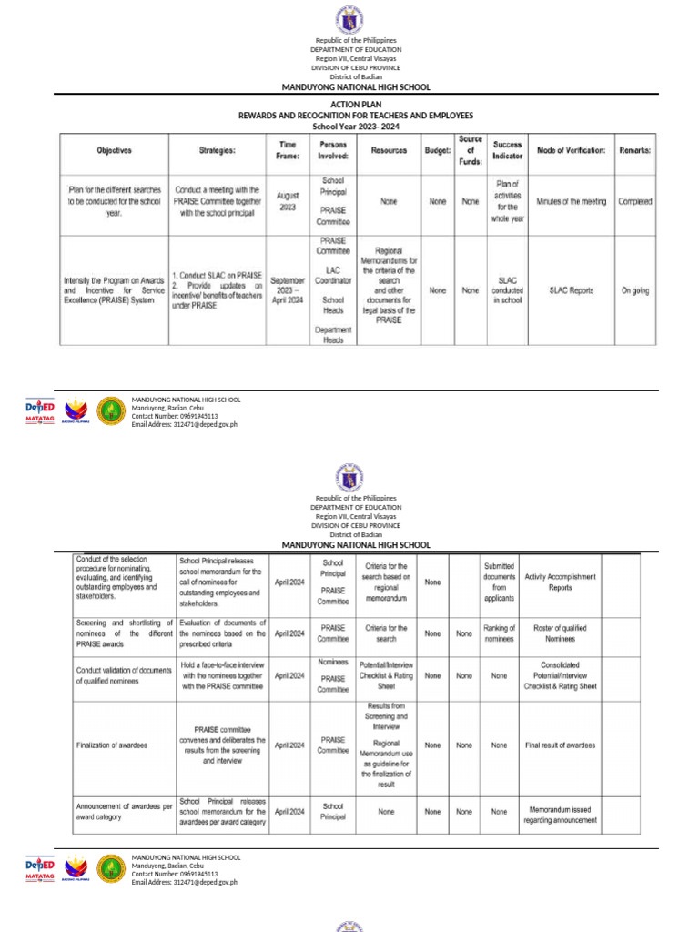 PRIASE Implementation Plan | PDF