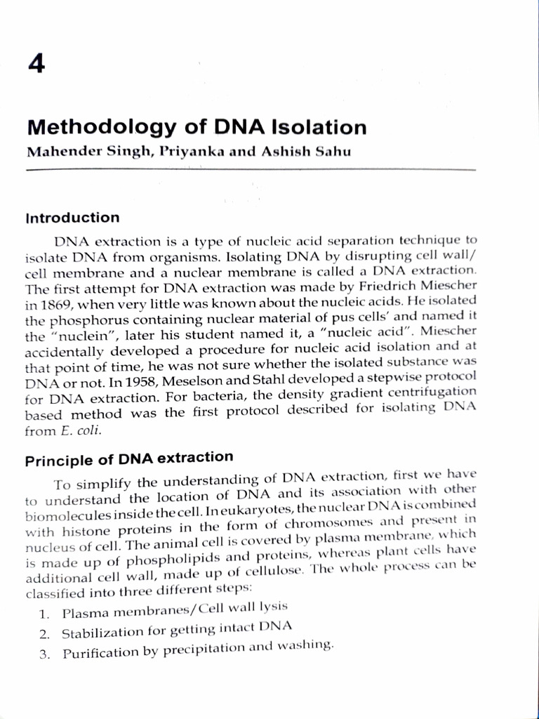 Methodology of Dna Isolation-1 | PDF | Agarose Gel Electrophoresis ...
