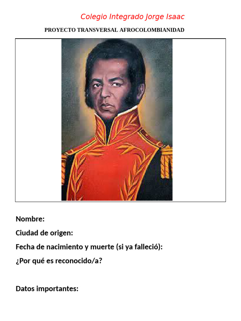 Formato collage proyecto afrocolombianidad | PDF