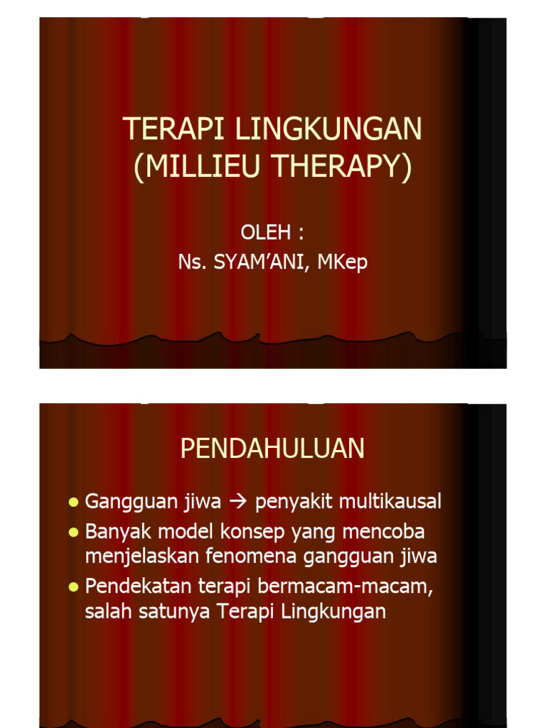 17 Terapi Lingkungan Kep Jiwa | PDF