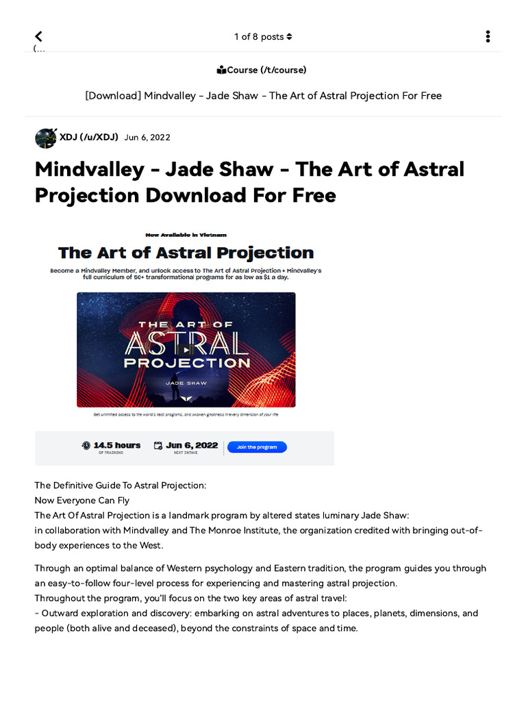 (Download) Mindvalley - Jade Shaw - The Art of Astral Projection For Free | PDF | Psychology