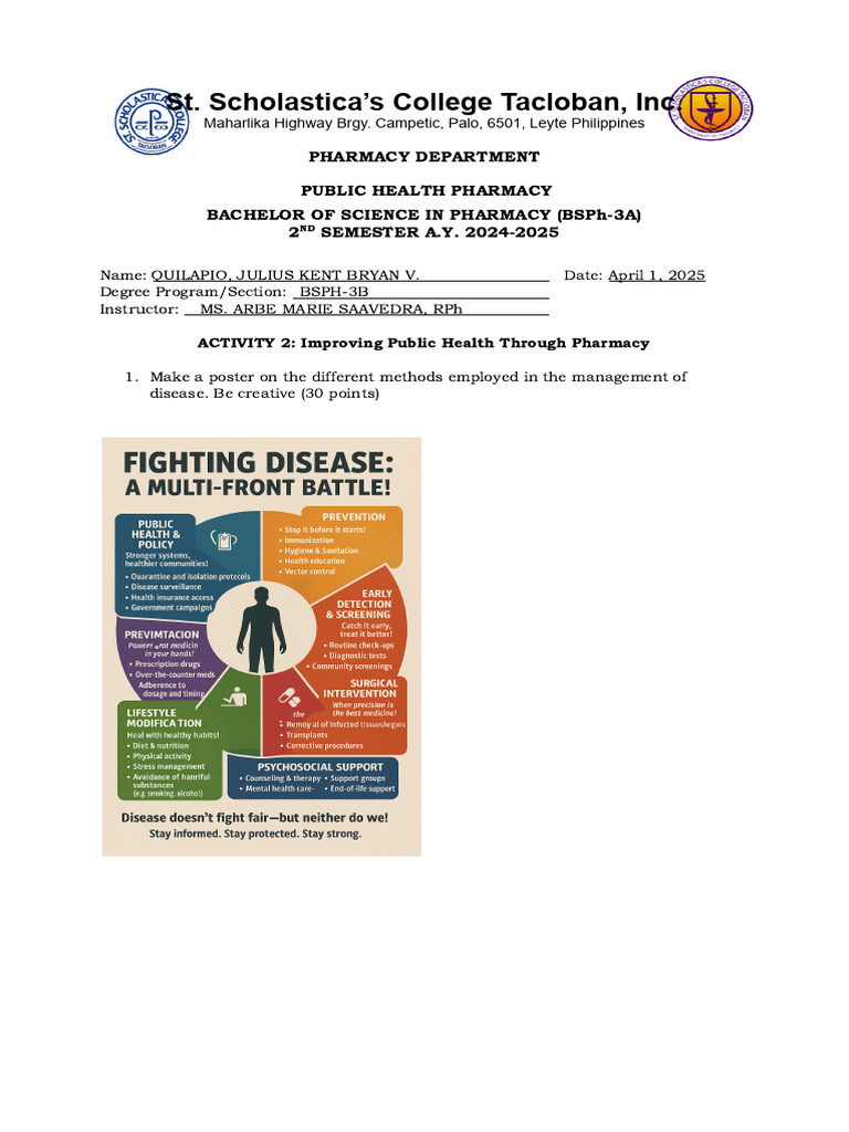 Activity 2 Public Health Through Pharmacy | PDF