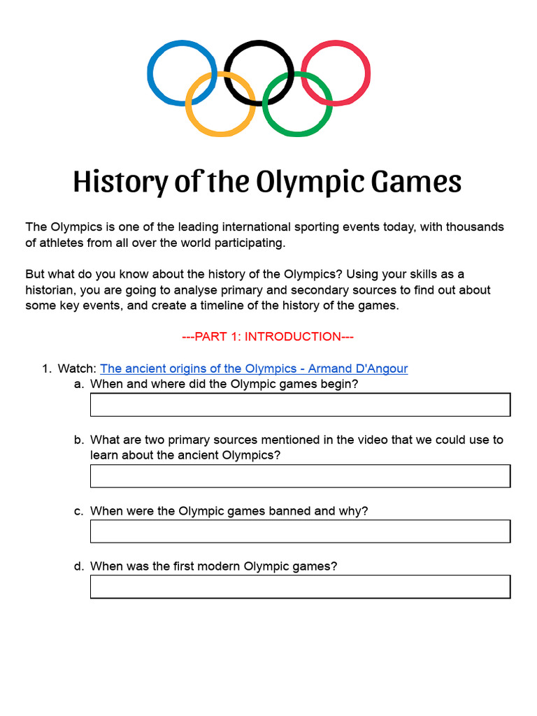 History_of_the_Olympic_Games | PDF | Ancient Greece | Sparta