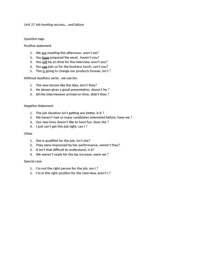 Unit 27 Job Hunting Seccess | PDF | Interview | Question