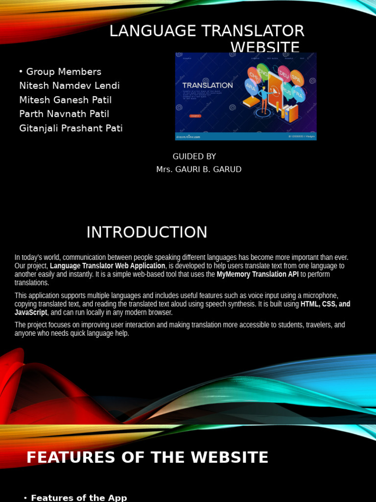 Language Translator Website | PDF | Speech Synthesis | Speech Recognition