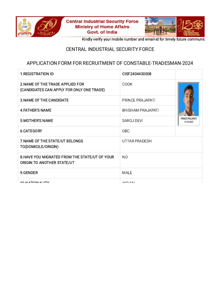 CISF - Central Industrial Security F | PDF