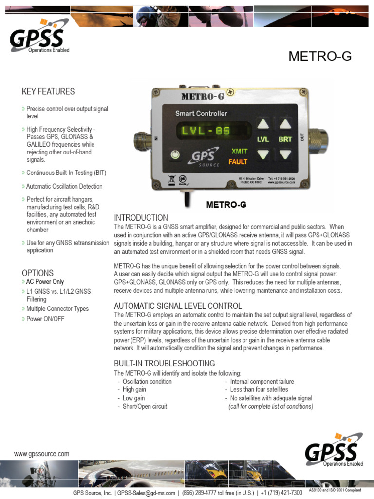 Metro Amplif 1550-MS-GPS-METRO-G-004 | PDF | Amplifier | Global ...