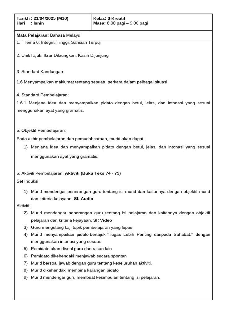 RPH 21 April 2025 (M10) Isnin | PDF