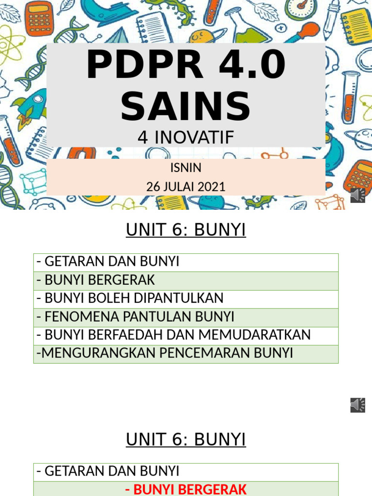 PDPR 4 SAINS TAHUN 4 BUNYI 2 26 Julai 2021 | PDF