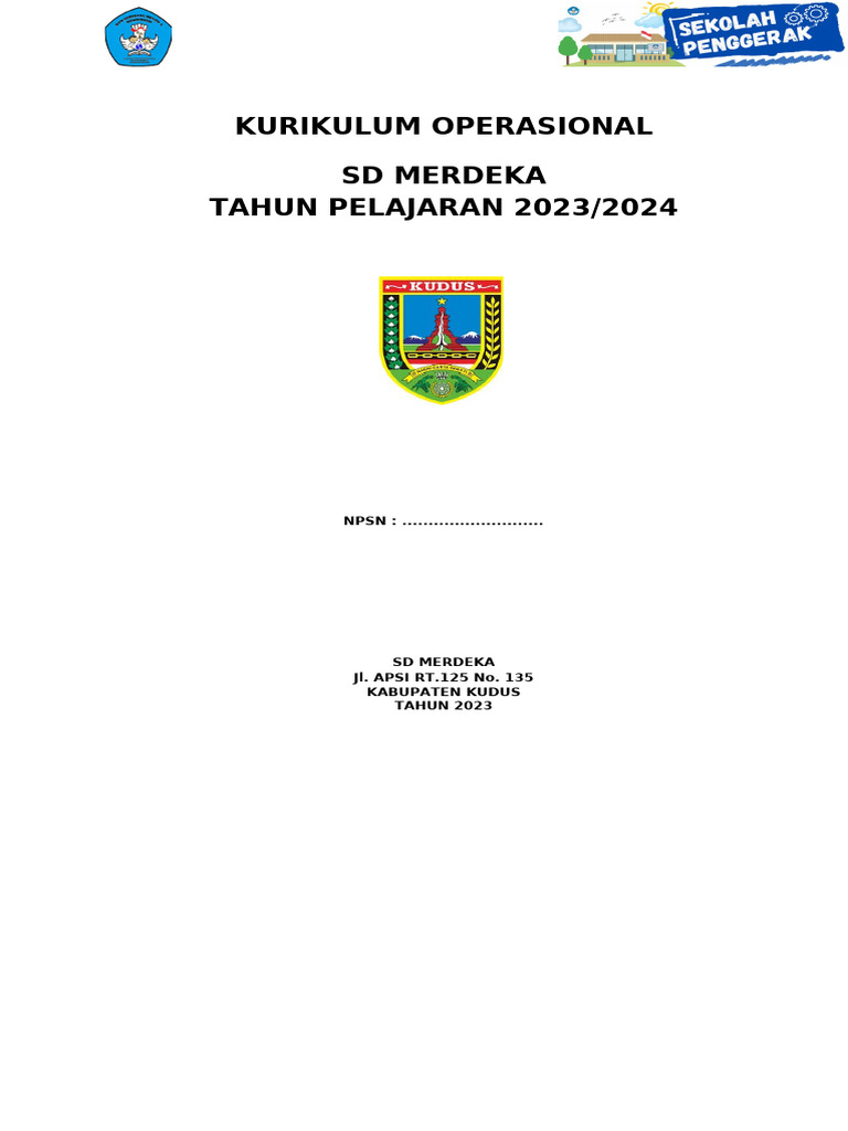 Kosp SD Merdeka Kudus 2023 | PDF