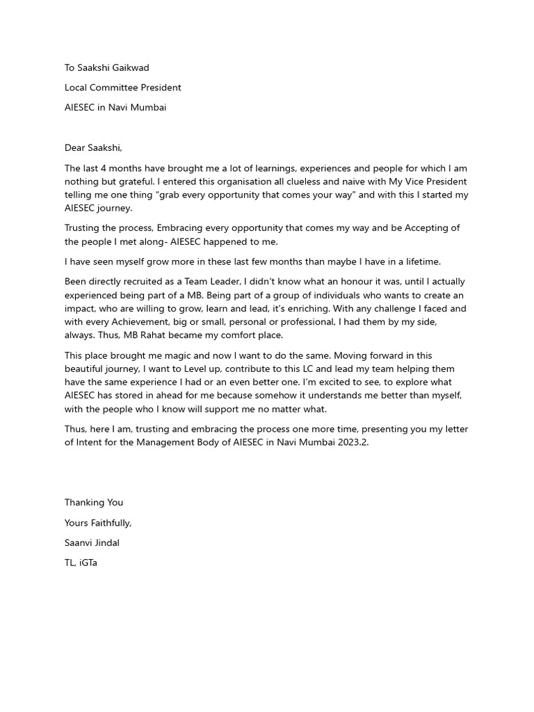 Letter of Intent-1 | PDF