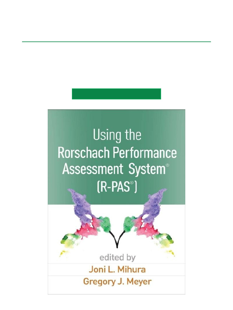 Using The Rorschach Performance Assessment System® (R PAS®) Annotated ...