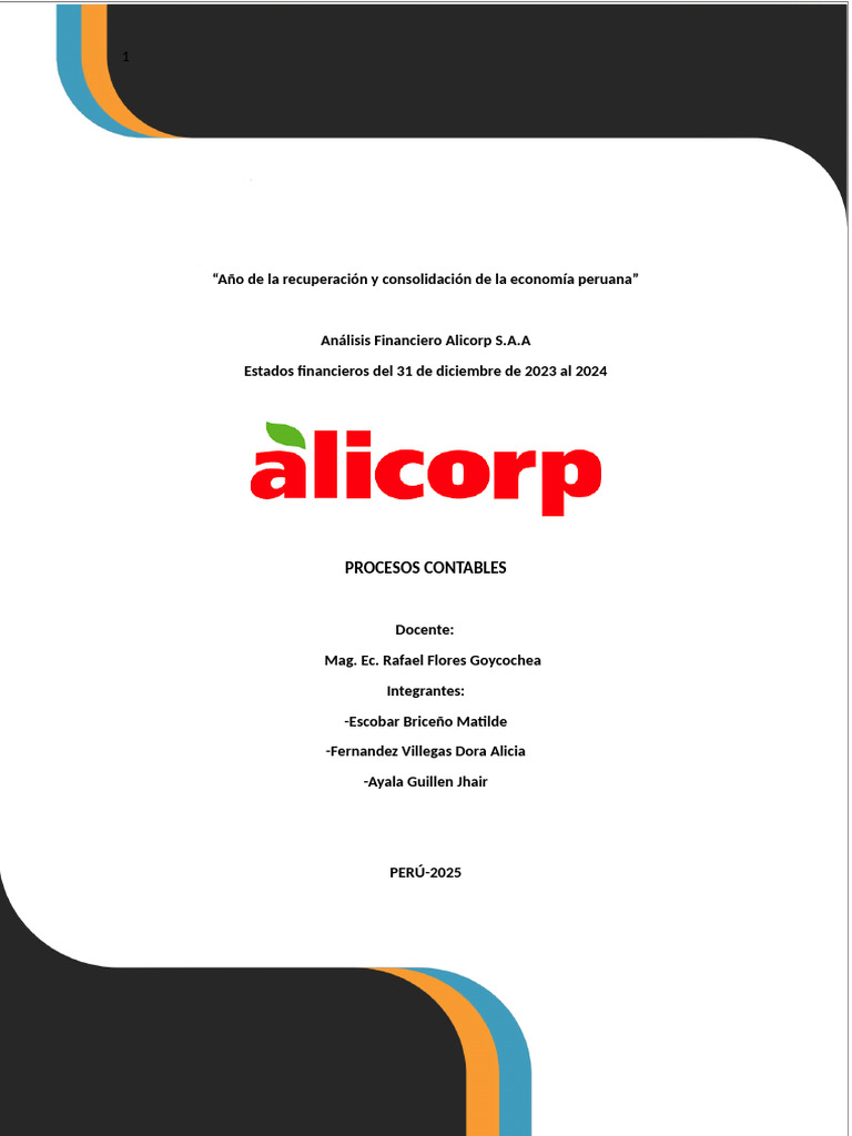 Alicorp Trabajo Contable - Alicorp | PDF | Contabilidad | Business