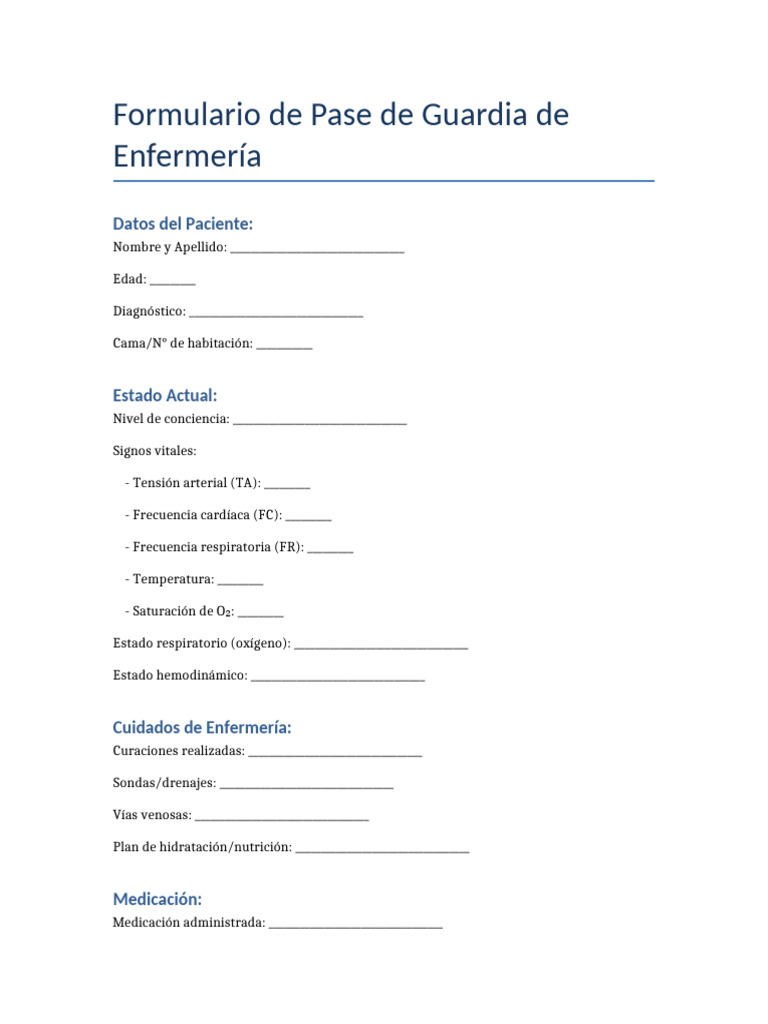 Formulario Pase Guardia | PDF