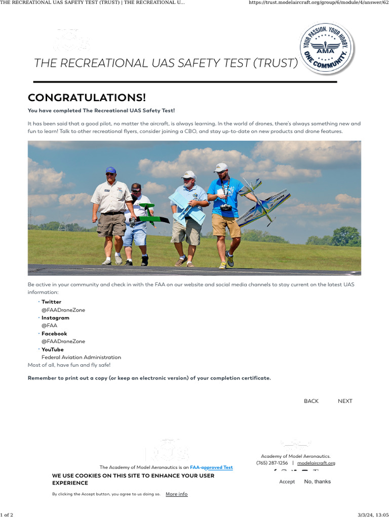 Recreational UAS Safety Test Completion | PDF | Unmanned Aerial Vehicle ...