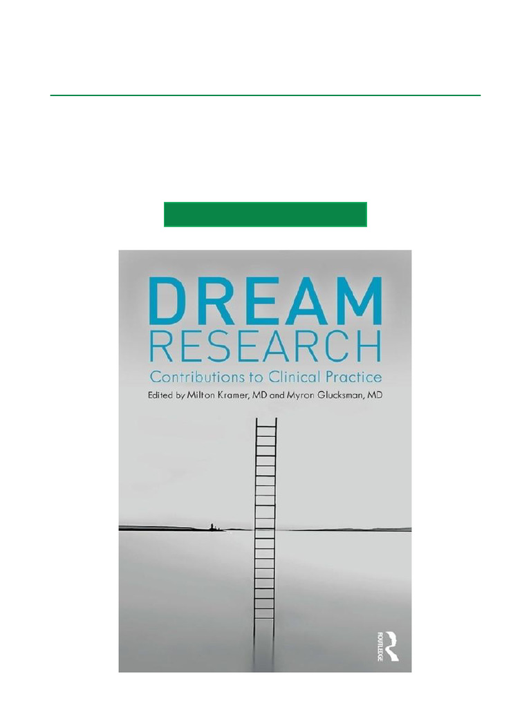 Dream Research Contributions To Clinical Practice 1st Edition All ...