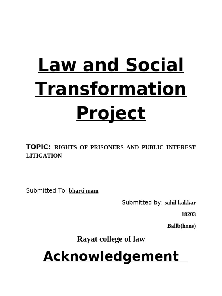 Law and Social Transformation Project | PDF | Prison | Justice