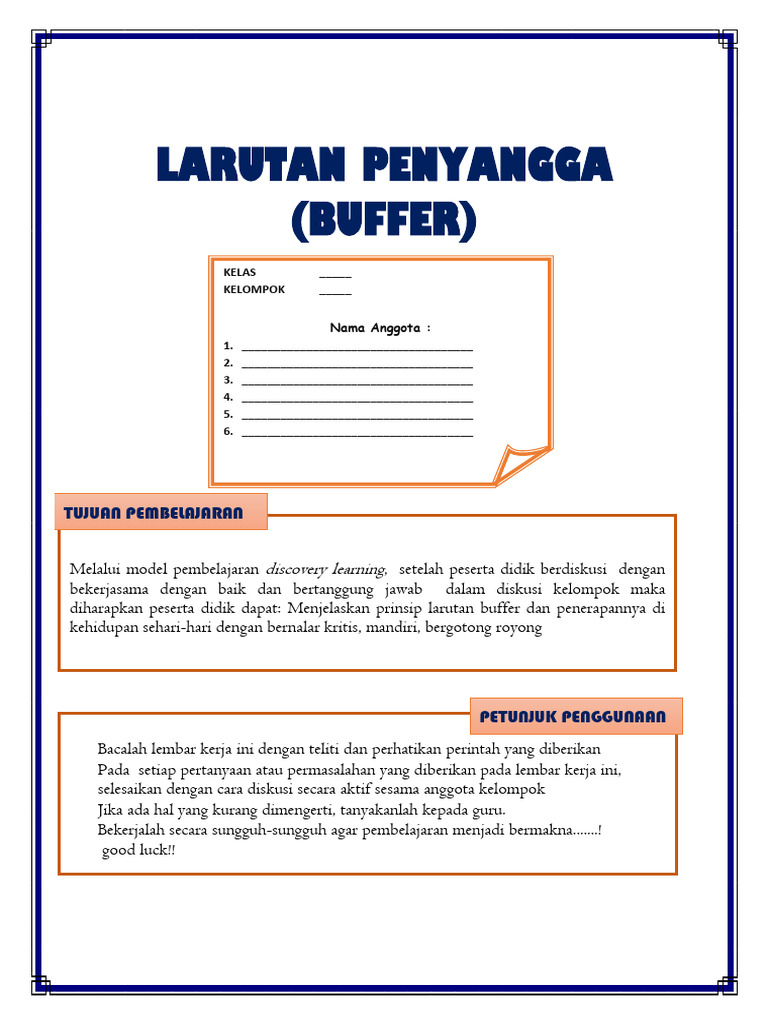 LKPD Larutan Penyangga | PDF