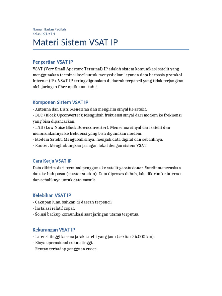 Materi_Sistem_VSAT_IP_HarlanFadilah | PDF