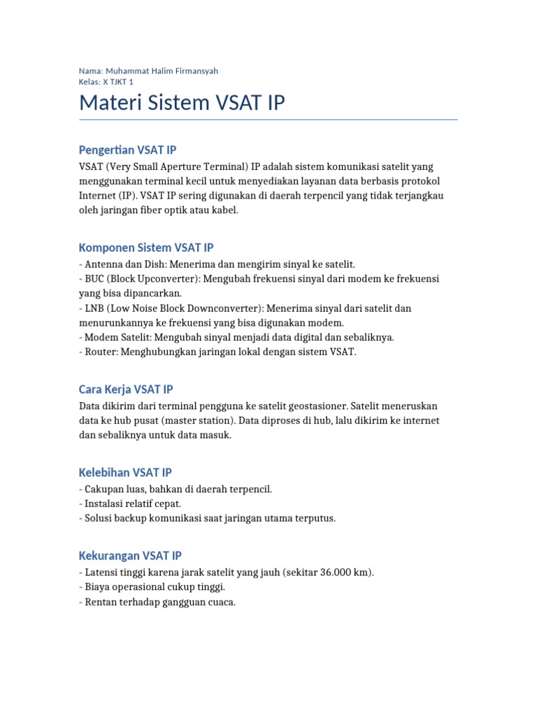Materi Sistem VSAT IP | PDF