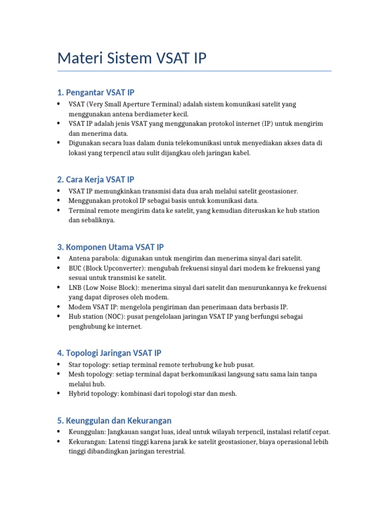 Materi Sistem VSAT IP | PDF