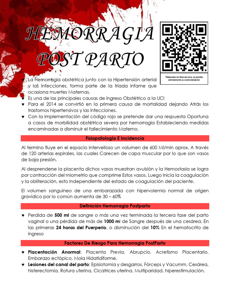 T10 - Codigo Rojo Hemorragia Postparto | PDF | Parto | Embarazo Mamífero