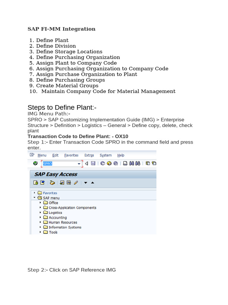 SAP FI-MM Integration Guide Steps | PDF | Computer Architecture ...