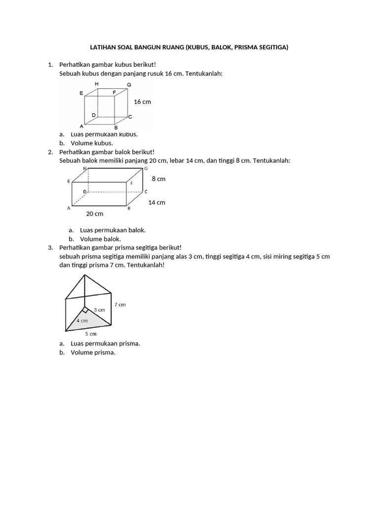 Latihan Soal Bangun Ruang | PDF