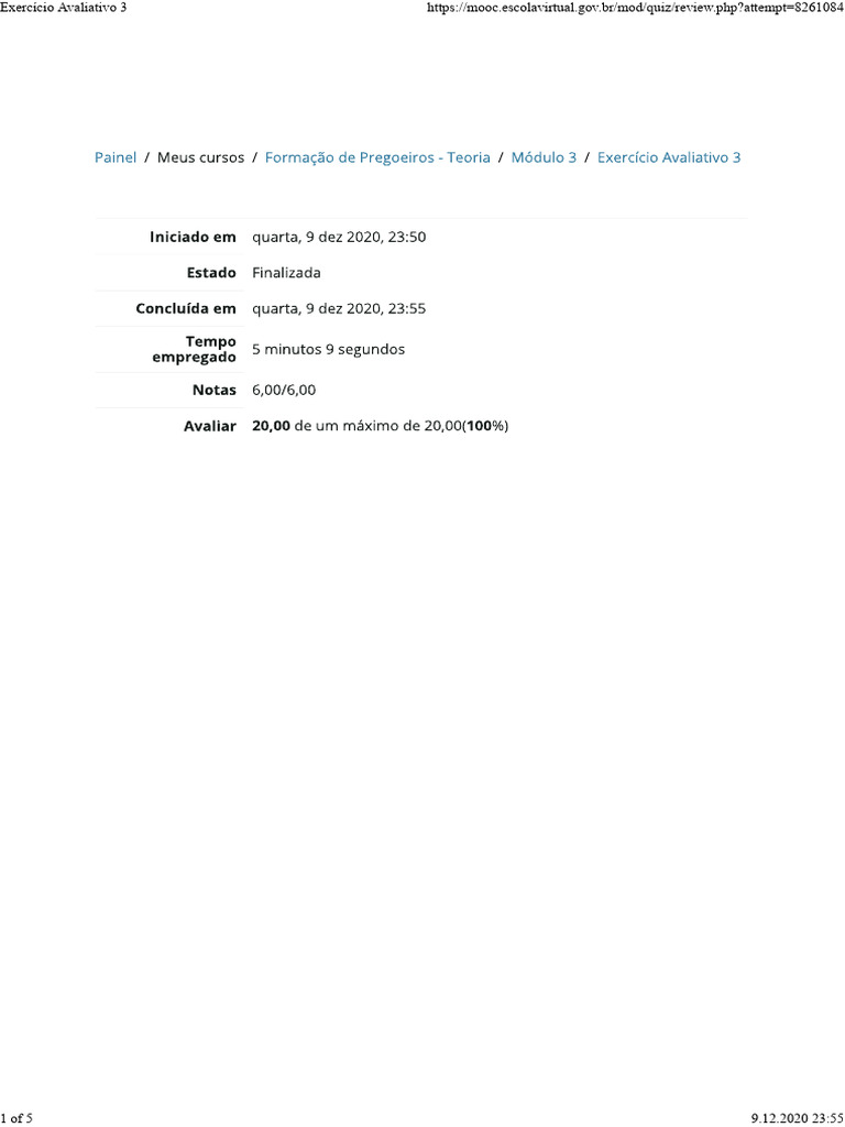 Exercício Avaliativo 3 Review | PDF