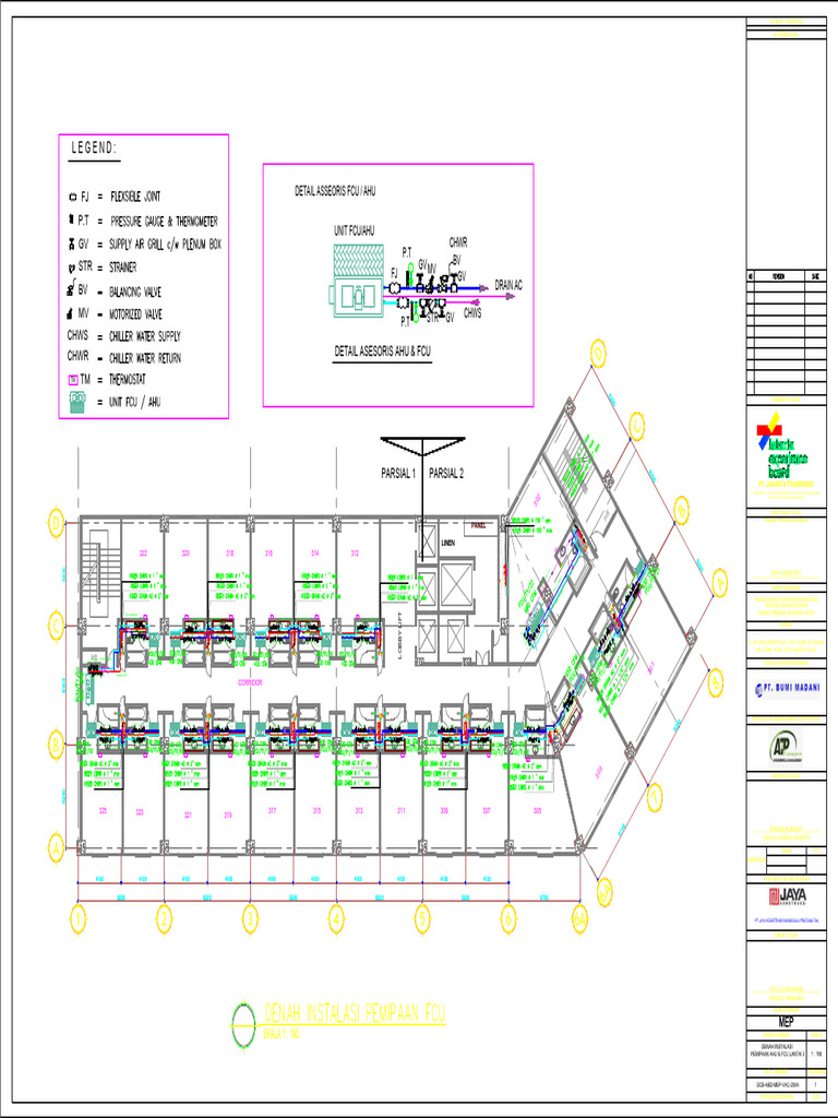 Denah Instalasi AHU & FCU Lantai 3 | PDF
