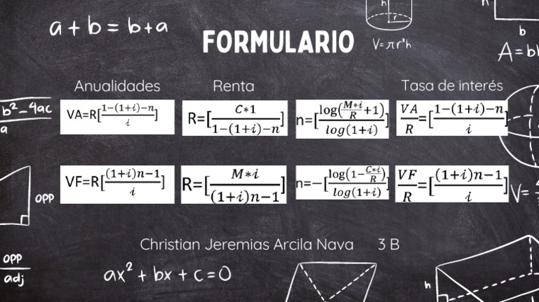 Formulario de Mate. Jere Nava | PDF