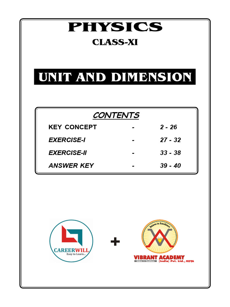 Introduction To Physics, Units & Dimensions - XI | PDF | Euclidean ...