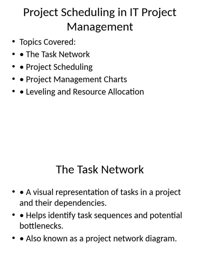 IT Project Management Project Scheduling | PDF