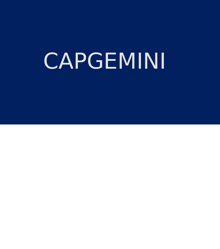 Capgemini Presentation Pdf