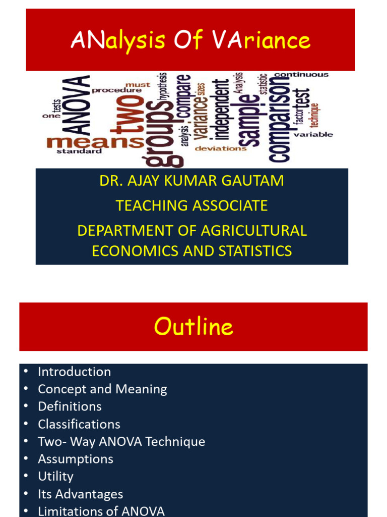 Anova PPT Stats 511 For PG | PDF | Analysis Of Variance | Variance