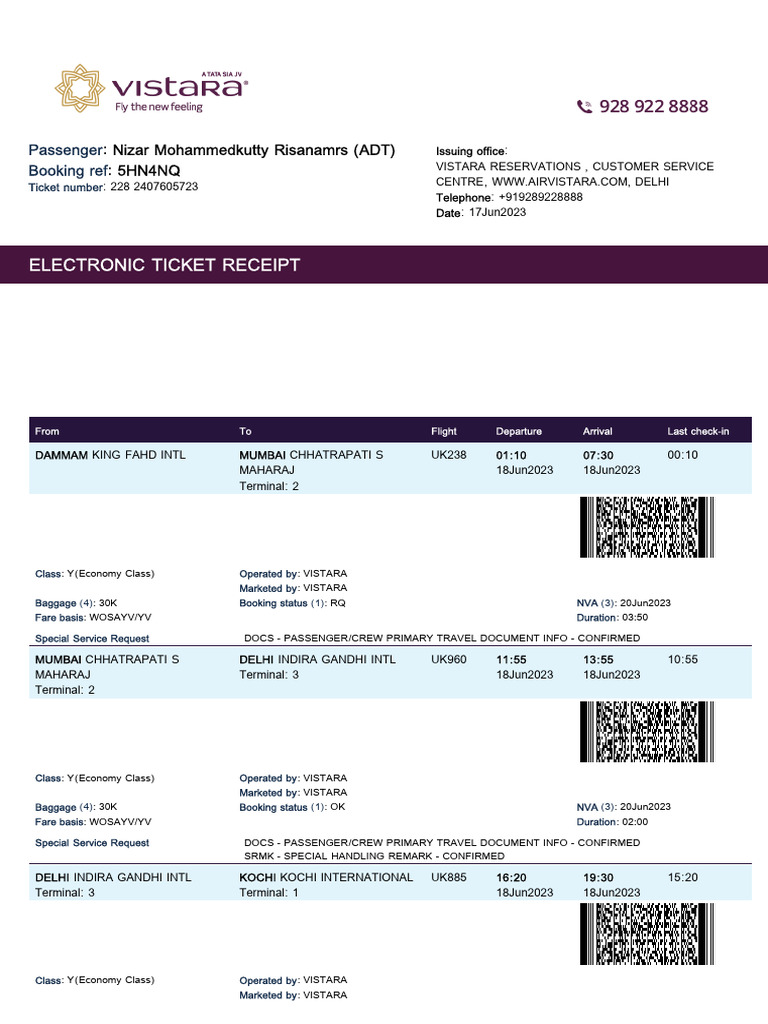 Your Electronic Ticket-EMD Receipt | PDF | Credit Card | Airport