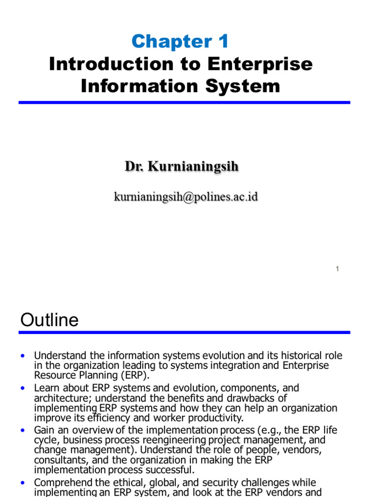 Chapter 1 - Enterprise Information System | PDF | Enterprise Resource ...
