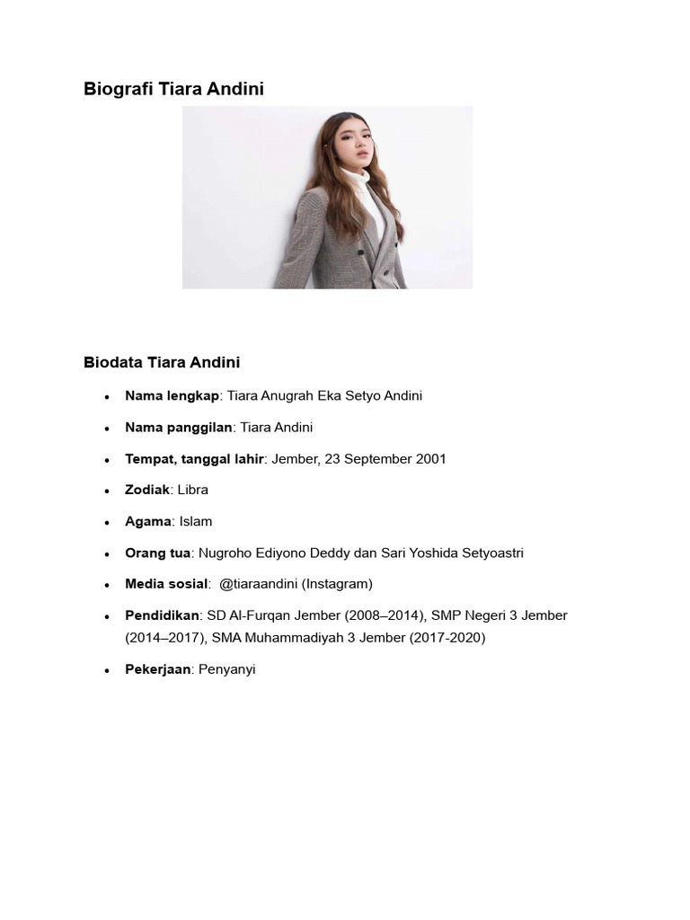 Biografi Tiara Andini | PDF