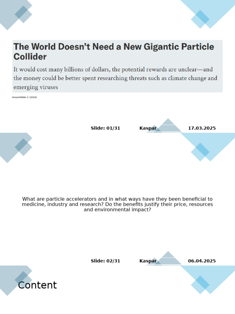 Particle Accelerator Presentation. | PDF | Particle Accelerator | Particle Physics