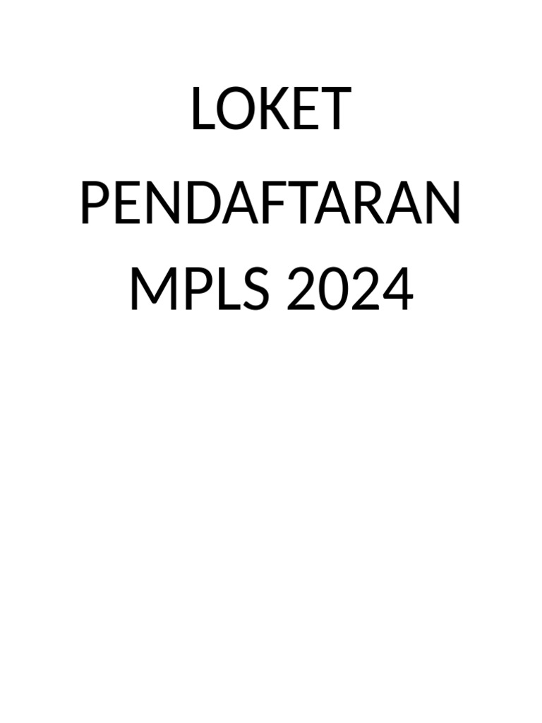 Loket MPLS 2024 | PDF